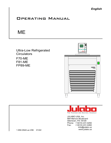 Julabo FP89-ME Operation Manual | Manualzz