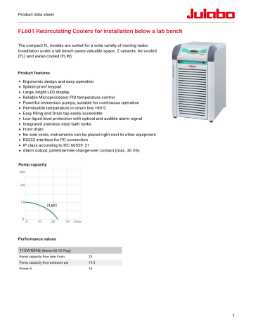 Julabo FL601 Data Sheet | Manualzz