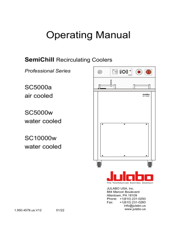 Julabo SC10000w Operation Manual | Manualzz