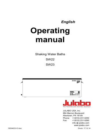 Julabo SW23 Operation Manual | Manualzz