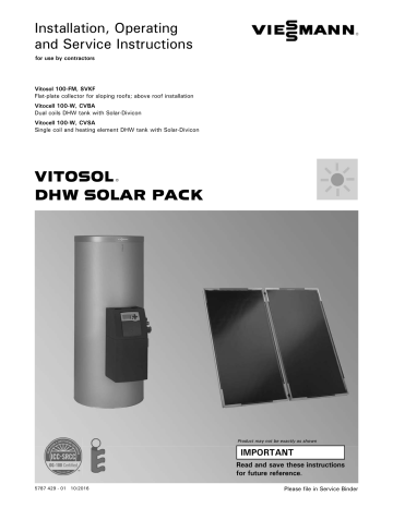 Viessmann Solar Pack Vitosol DHW Solar Pack Instructions | Manualzz
