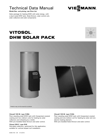 Viessmann Solar Pack Vitosol DHW Solar Pack Manual | Manualzz