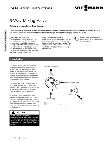 Viessmann Mixing Valves Hydronic Accessorie Installation Instructions ...