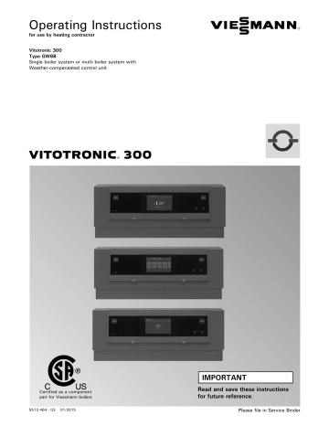 Viessmann Vitotronic Controls for CM2 400-620 Vitocrossal 200, CM2 ...