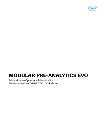 Roche MODULAR Pre Analytics Operators Manual | Manualzz