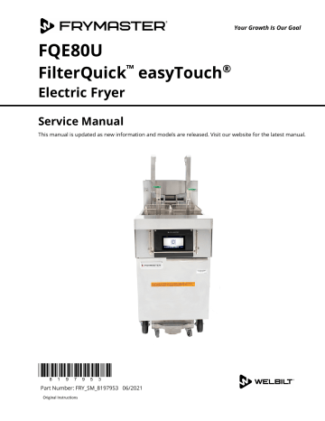 Frymaster FilterQuick Touch FQE80U Electric Service Manual | Manualzz