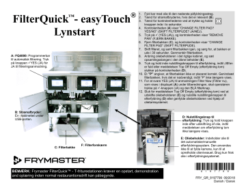 Frymaster FilterQuick Touch henvisning guide | Manualzz