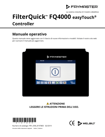 Frymaster FilterQuick Touch FQ4000 Controller Istruzioni per l'uso | Manualzz
