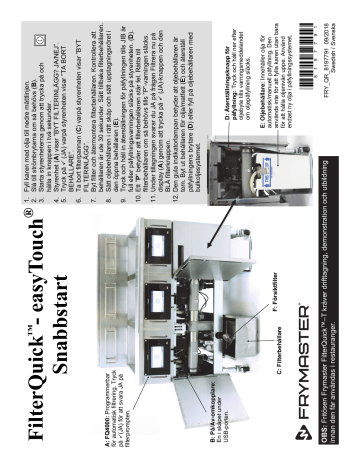 Frymaster FilterQuick Touch Referens guide | Manualzz