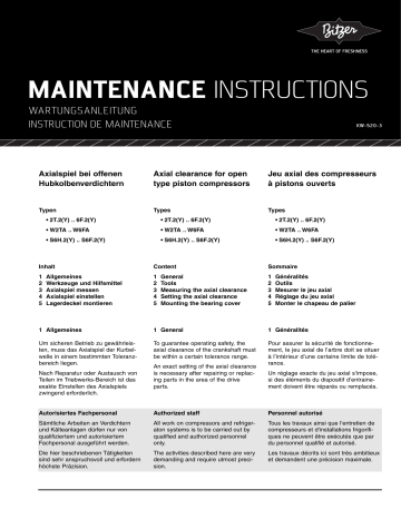 Bitzer Axial Play for Open Piston Compressors Maintenance Instructions ...