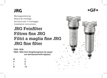 GF JRG fine filter Installation Instructions | Manualzz