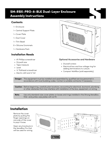 Strong SM-RBX-PRO-20-BLK VersaBox™ Pro Product Manual | Manualzz