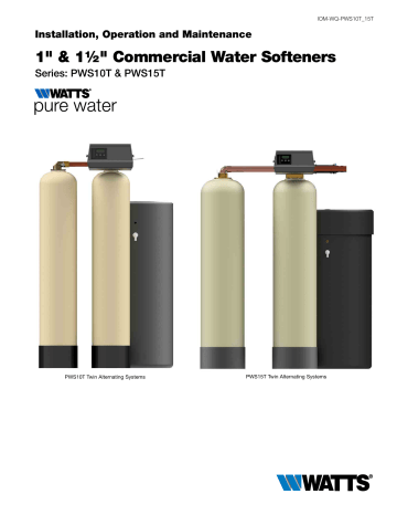 Watts PWS10T Meter Demand Twin Alternating Water Softeners Installation ...