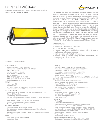 PROLIGHTS ECLPANELTWCJR4X1 Datasheet | Manualzz