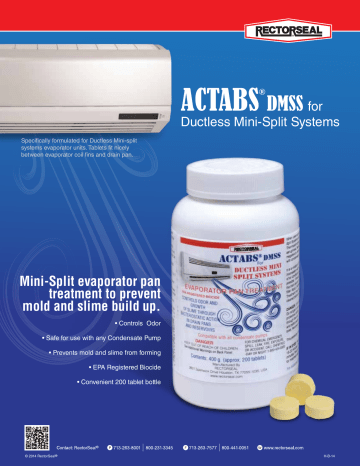 RectorSeal 68107 Actabs™ Biocide Evaporator Pan Treatment for Ductless ...