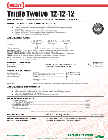 Simplot 74039 50 lbs. Fertilizer Specification | Manualzz