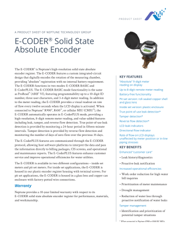Neptune Technology Group ED2J11REG2 T-10® E-CODER® 2 in. Flanged T-10 ...