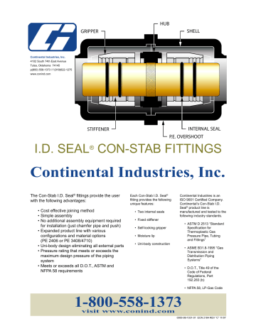 Continental Industries 3259-57-1014-00 Con-Stab ID Seal® 1 in. IPS ...