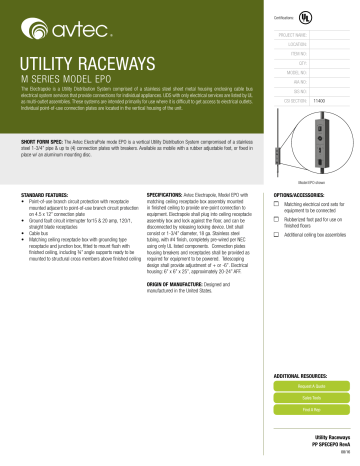 Avtec EPO Spec Sheet | Manualzz