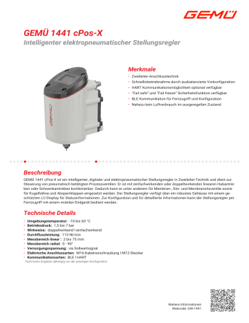 Gemu 1441 cPos-X Intelligent electro-pneumatic positioner Datenblatt ...