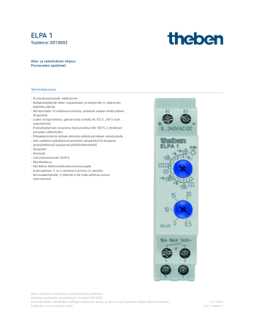 THEBEN ELPA 1 Teabelehe | Manualzz