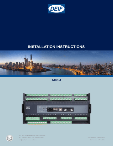 DEIF AGC-4 TDU 107 Installation Instructions | Manualzz