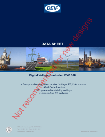 DEIF DVC 310 Digital voltage controller Data Sheet | Manualzz