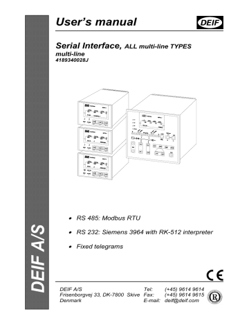 DEIF MTR-1 Multi Transducer User's manual | Manualzz