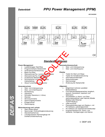 Deif PPM-2 PPU Power Management Datenblatt | Manualzz