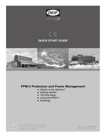 DEIF PPM-3 Protection & power management Quick Start Guide | Manualzz