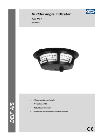 DEIF TRI-1 Rudder angle indicator Data Sheet | Manualzz