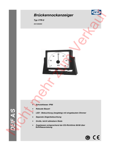 Deif VTR-5 Bridge wing indicator Datenblatt | Manualzz