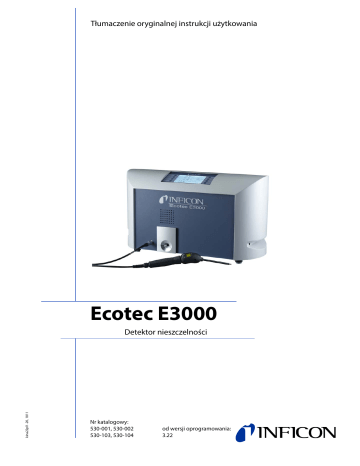 INFICON Ecotec E3000 Instrukcja obsługi | Manualzz