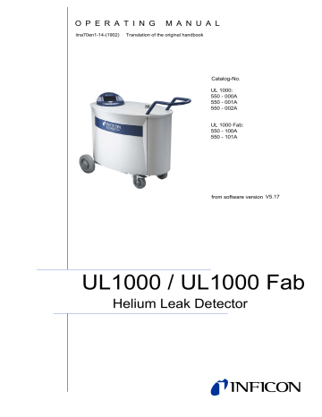 Inficon UL1000/ UL1000 Fab Operating Instructions | Manualzz