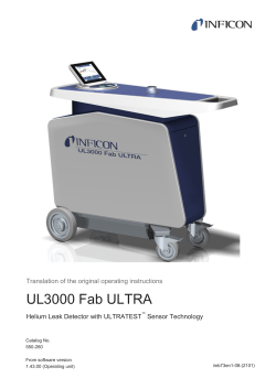 INFICON UL3000-Fab-ULTRA - Instructions, Operating instructions, Owner ...