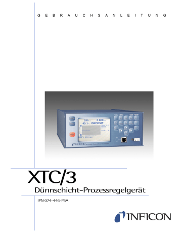 INFICON XTC/3 Thin Film Deposition Controller Bedienungsanleitung | Manualzz