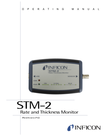 Inficon STM-2 USB Rate/Thickness Monitor Operating Manual | Manualzz
