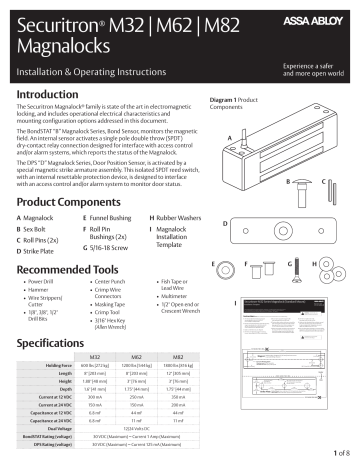 Securitron M32-SS Split Strike Cabinet Lock Installation Instructions ...