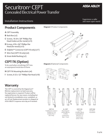 Securitron Concealed Electrical Power Transfer Installation ...