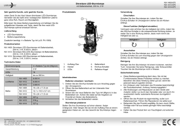 LUNARTEC NX-1414 Ultra helle LED-Sturmlampe Bedienungsanleitung | Manualzz