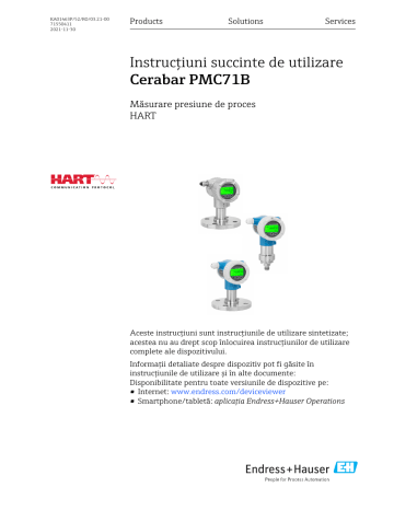 Endres+Hauser Cerabar PMC71B Manual de utilizare | Manualzz