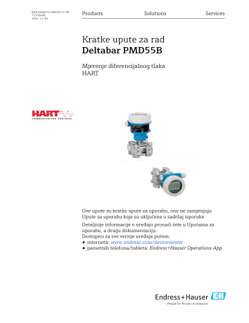 Endres+Hauser Deltabar PMD55B Uputstvo za upotrebu | Manualzz