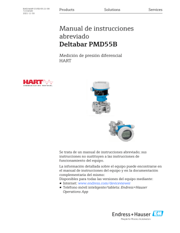 Endres+Hauser Deltabar PMD55B Manual de usuario | Manualzz