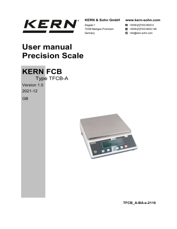 Kern TFCB 30K-4-A Operating instructions | Manualzz
