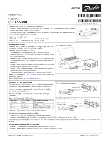 Danfoss EETc 21 KoolKey, type EKA 200 Installation Guide | Manualzz