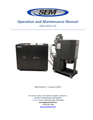 SEM SSD2-HS Disintegrator Operator Manual | Manualzz