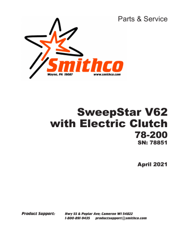 Smithco Sweep Star V62 sn 78851 – 78889 Owner's Manual | Manualzz