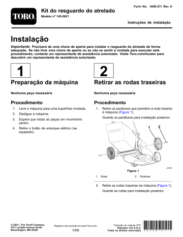 Toro Trailing Shield Kit Walk Behind Mower Guia de instalação | Manualzz