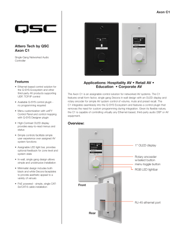 QSC Axon C1 Spec Sheet | Manualzz