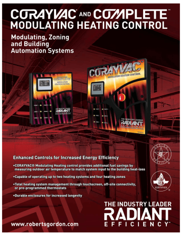 Roberts Gordon Infrared Heating Control Specification | Manualzz